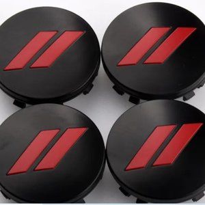 SRT | Accessories | New 63mm 4 Pcs Black Red Srt Wheel Center Caps ...
